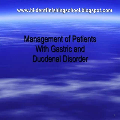 gastic and duodenal disorders | PPT