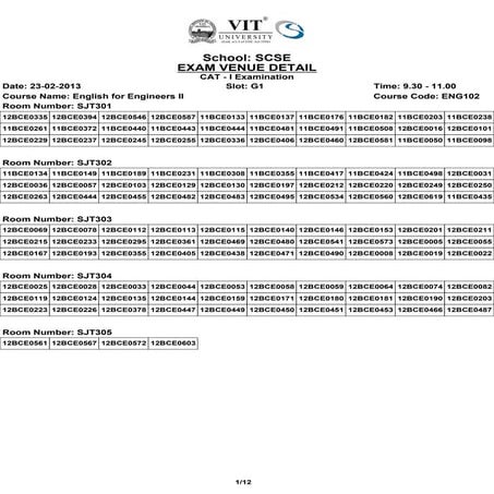 G1 seating plan | PDF | Technology & Computing