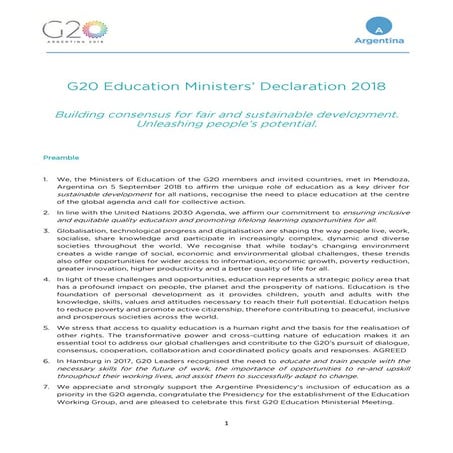 G20 Leaders' Declaration - Buenos Aires 2018 | PDF