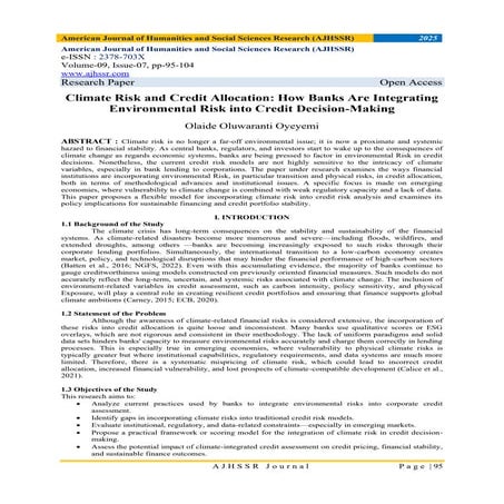 Climate Risk and Credit Allocation: How Banks Are Integrating ...