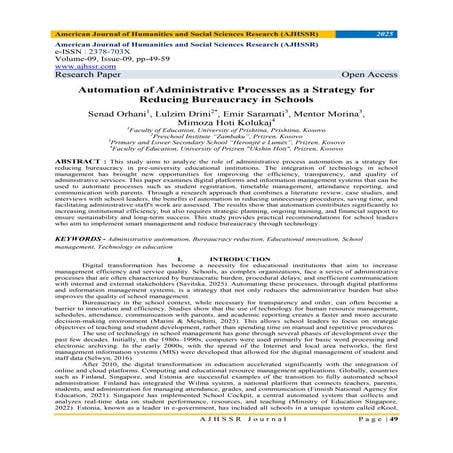 Automation of Administrative Processes as a Strategy for Reducing ...