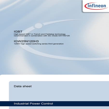 Original IGBT IGW25N120 G25H1203 25A 1200V TO-3P New | PDF