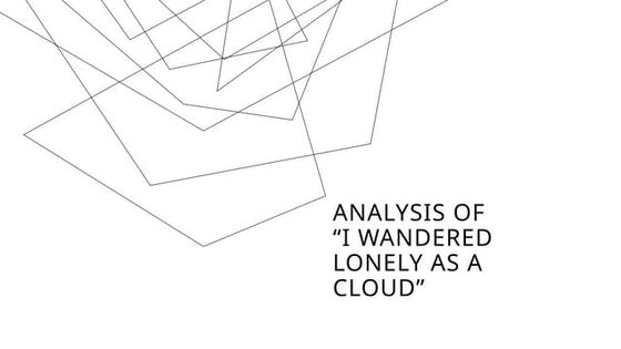 I wandered lonely as a cloud | PPT | Poetry | Books and Literature