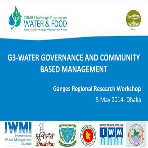 G3-Water Governance and Community Based Management | PPTX