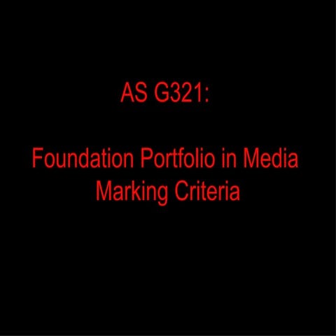G321 Marking Criteria | PPT