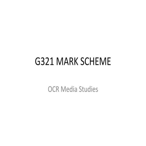 G321 mark scheme | PPTX