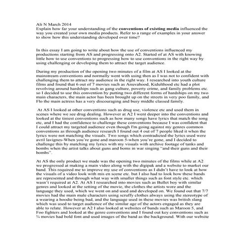 G325 Q1A Conventions Essay | PDF