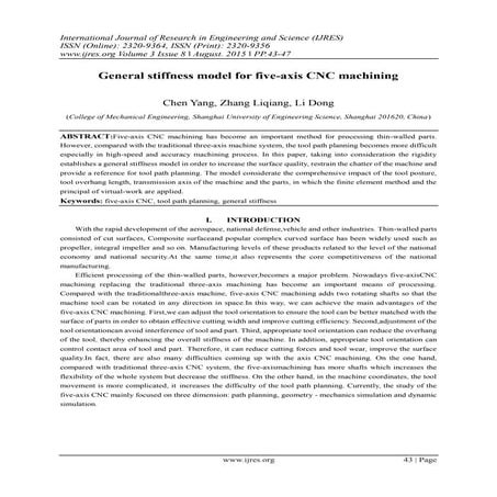 General stiffness model for five-axis CNC machining | PDF