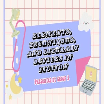 Elements, Techniques and Literary Devices in Fictionpdf | PPT