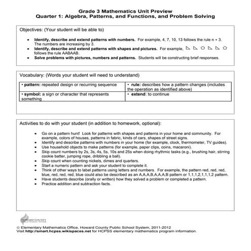 Grade 2 3 patterns | PDF