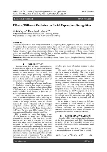 Facial Expression Recognition Using SVM Classifier | PDF