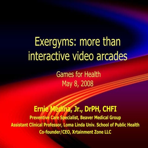 Exergaming Gyms: More than glorified arcades | PPT | Exercise and ...