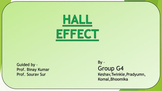 Poster presentstion of hall effect | PPT