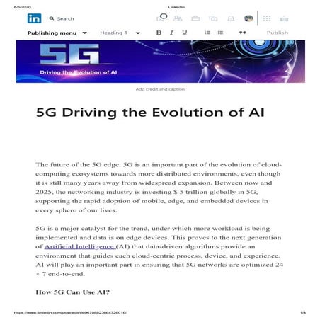5G Driving the Evolution of AI | PDF | Internet | Computing