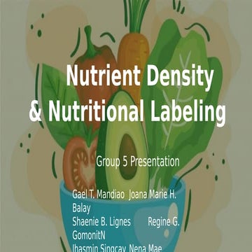 Food Nutrition about Nutrients Density and Labelling.pptx