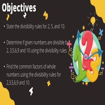 Use divisibility rules for 2, 5, and 10 to find the common factors of ...