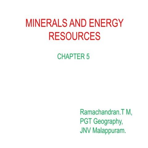 Grade 10 Energy and Mineral Resources CBSE NCERT | PDF