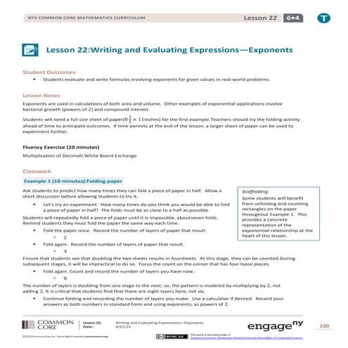 G6 m4-f-lesson 22-t | DOCX | Physics | Science