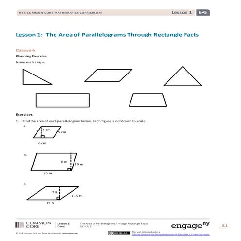 Parallelogram area | PPTX