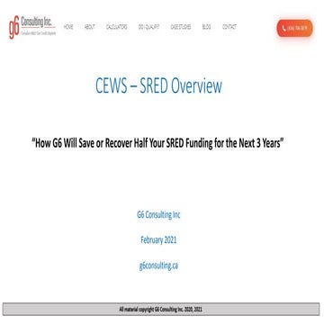 G6 CEWS-SRED presentation | PPT