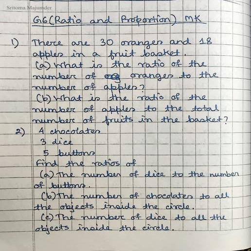 CBSE Grade 6 Mathematics Ratio and Proportion Worksheet (MK) | PDF