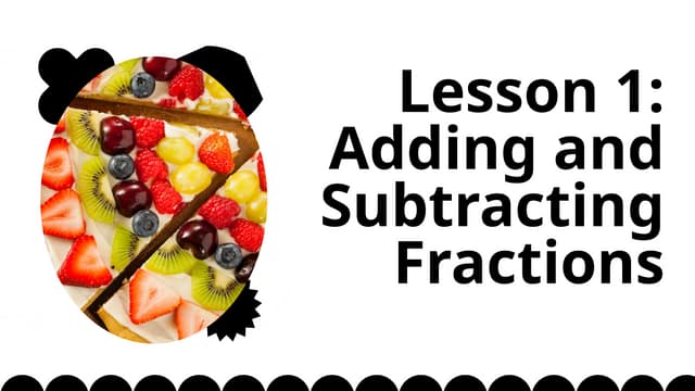 Adding and subtracting fractions | PPT