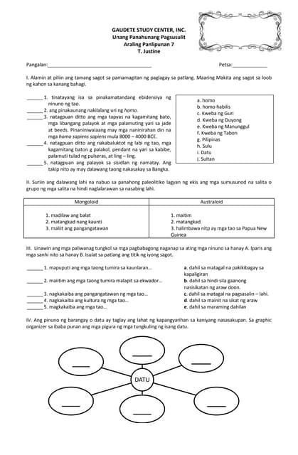 K to 12 Grade 3 MATHEMATICS NAT (National Achievement Test)