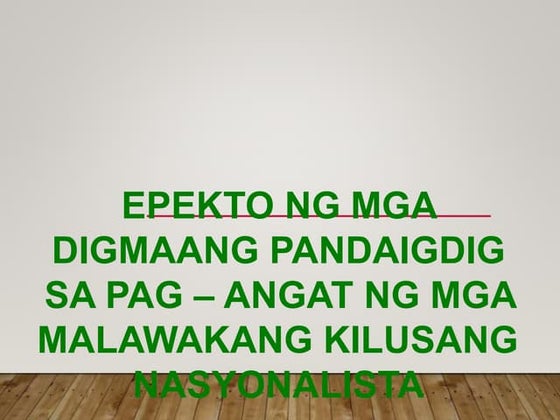 Ap 7 Lesson No 20 Mga Epekto Ng Digmaang Pandaigdig Sa Kanlurang At