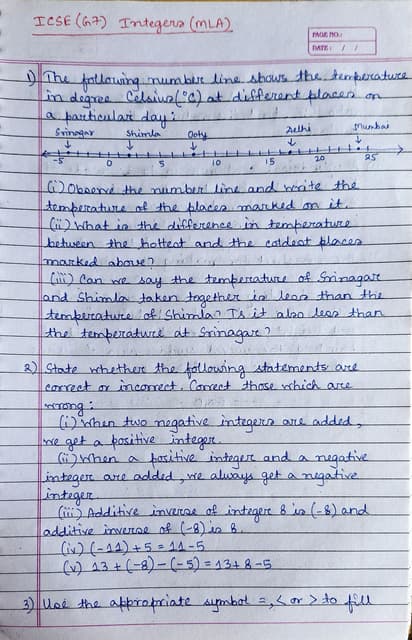 ICSE Grade 7 Mathematics Exponents and Powers Worksheet (MLA) | PDF