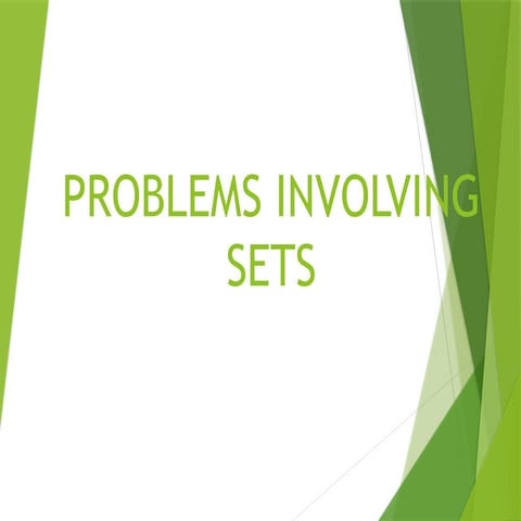 Problem solving involving sets | PPTX