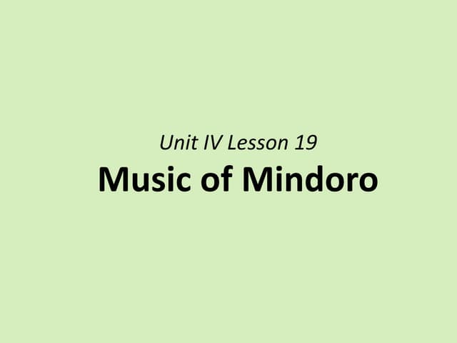 Indigenous Instruments of Mindoro | PPTX