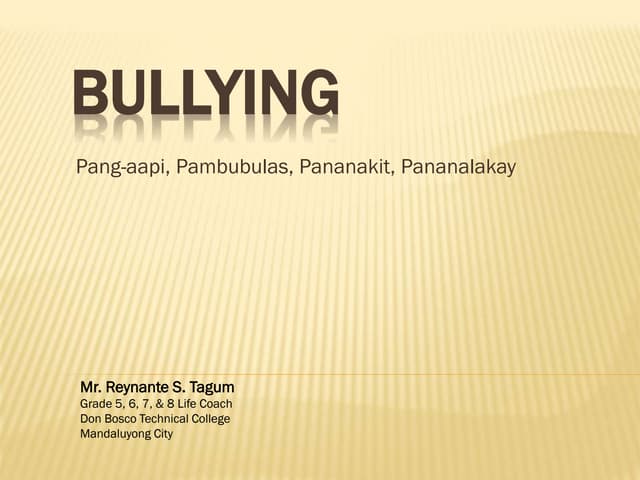 Pambubulas / bullying | PPT