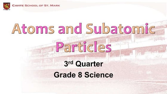 Grade 8 Chemistry Structure of Matter : Atoms, Molecules and Ions ...