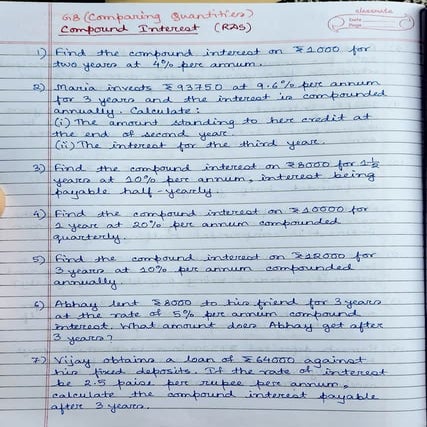 CBSE Grade 8 Mathematics Comparing Quantities - Compound Interest ...