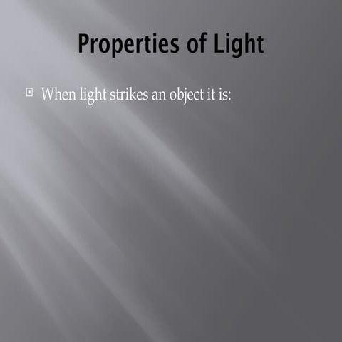 properties of light lesson for grade 8 students | PPTX