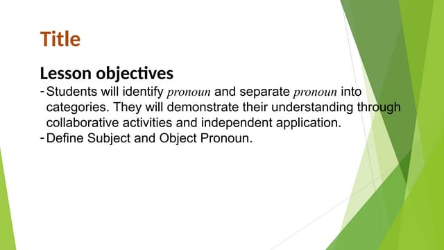 Pronouns second grade | PPTX