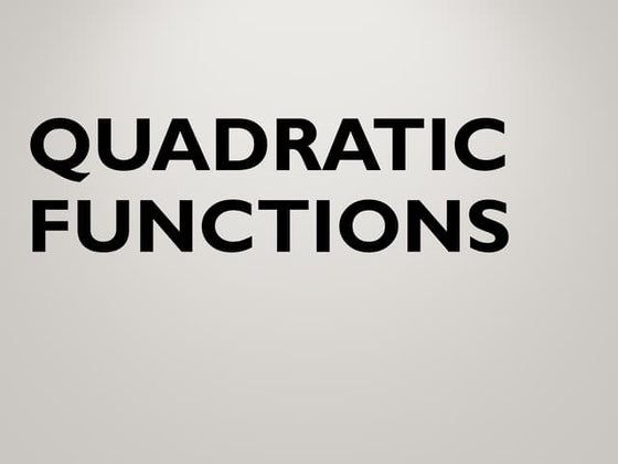 Quadratic functions | PPT
