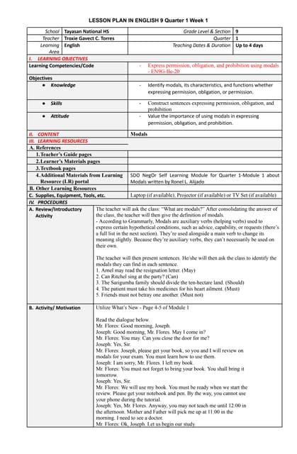 Modal verbs Role-Play Activity | PPT