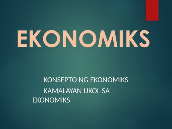 Ekonomics for Grade 9 Students | PPTX