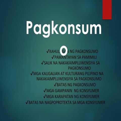Aralin 5: PAgkonsumo | PPTX