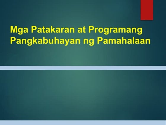Programa ng pamahalaan sa pagpapaunlad ng bansa baya slr | PPT