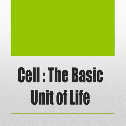 Life and Living- Cells. Grade 10, Term 1 | PPTX