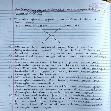 CBSE Grade 9 Mathematics Congruence of Triangles and Inequalities in a ...