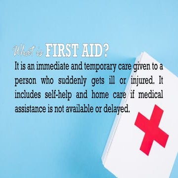 HEALTH PE 7 Q4 1 Discuss basic first aid concepts, objectives ...