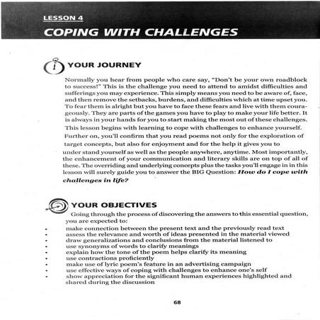 English 9 Analyze literature as a means of understanding unchanging ...