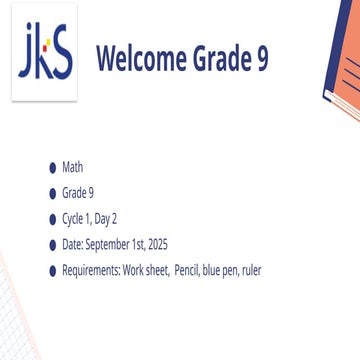 G9 Prerequisite ( Reinforcement Worksheet) | PPTX