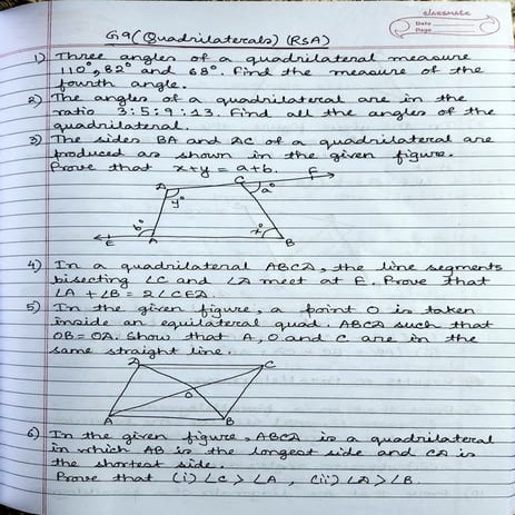 Grade 9 - CBSE - Quadrilaterals - Worksheet (RSA) | PDF