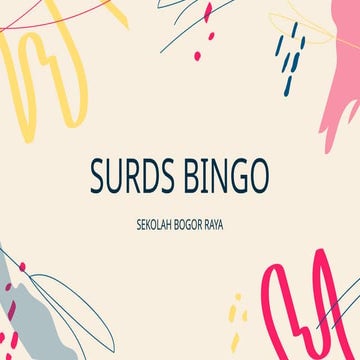 Surds Bingo Game for IGCSE Level - Fun Acitivity | PPTX