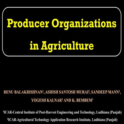 Producer organizations in agriculture | PDF