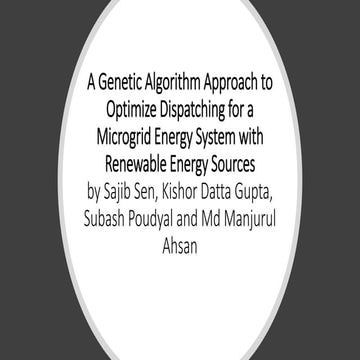 A Genetic Algorithm Approach To Optimize Dispatching For A Micro Grid Energy System With 